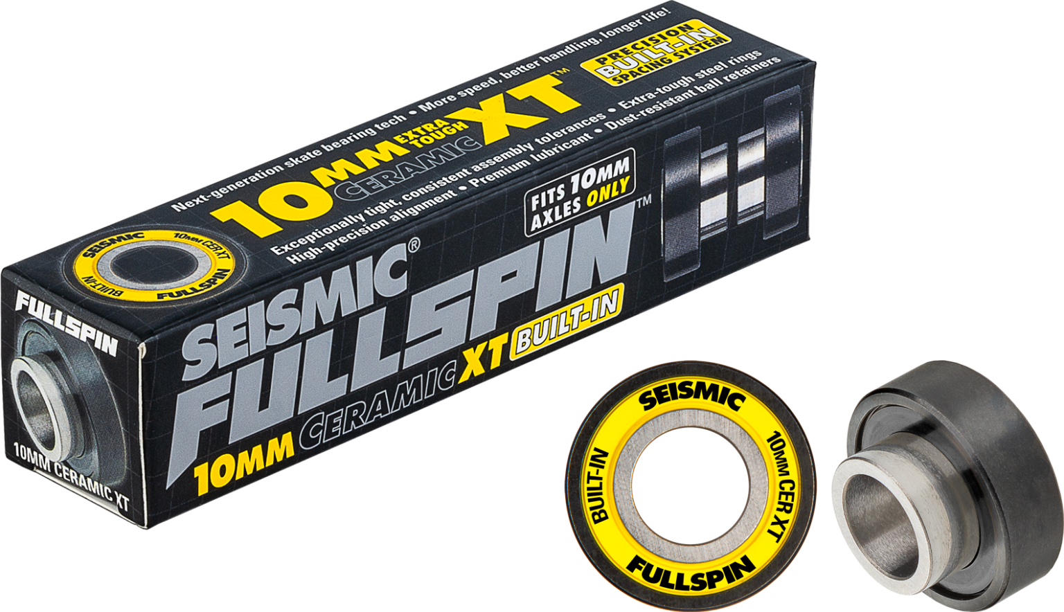 Fullspin® 10MM Ceramic XT™ Built-In Bearings - Seismic Skate